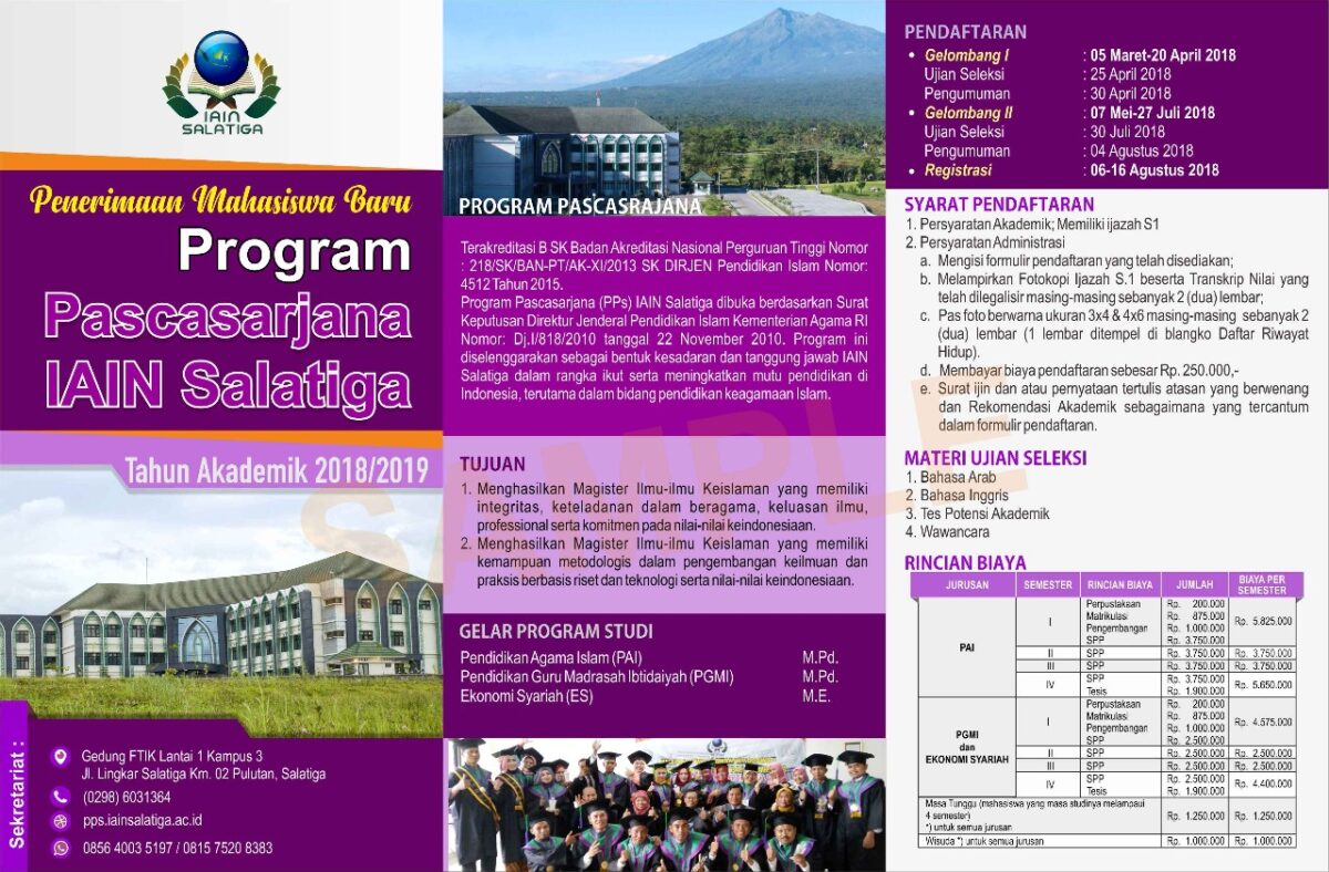 Penerimaan Mahasiswa Baru Program Pascasarjana 2018/2019 – PASCASARJANA UIN SALATIGA